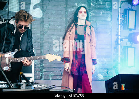 The Swedish singer, songwriter and musician SKOTT performs a live ...