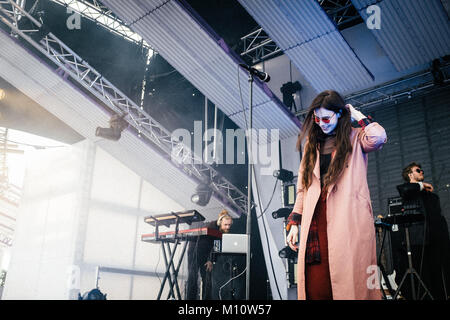 The Swedish singer, songwriter and musician SKOTT performs a live ...