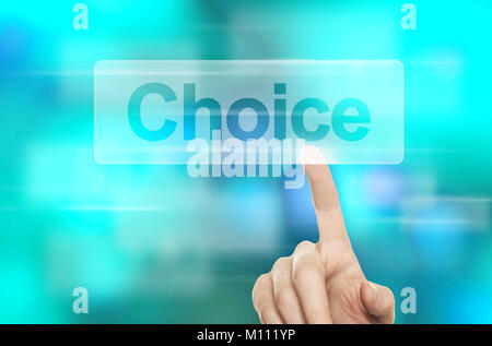 Closeup of male hand choosing web hosting icon on virtual screen Stock ...