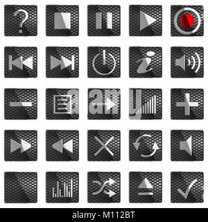 Square Control panel buttons isolated on white Stock Photo - Alamy