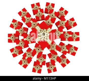 Christmas round gift wrap pattern. Contemporary holiday quilt with ...