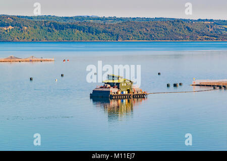 Aerial view of fishing hatchery at chiloe island, chile Stock Photo - Alamy