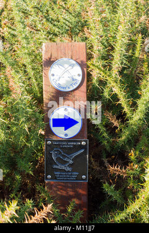 Turbary Common Local Nature Reserve entrance, notice board, Dorset, UK ...