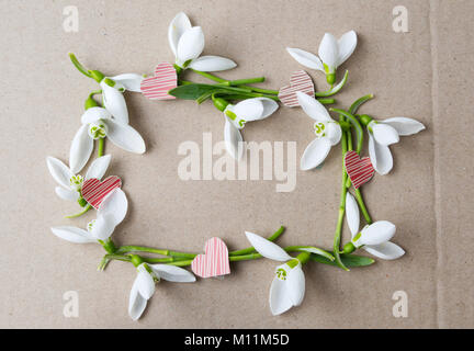 snowdrops forming a recycling circle on paper background Stock Photo ...