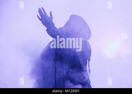 The American drone metal band Sunn O))) performs a live concert at the ...