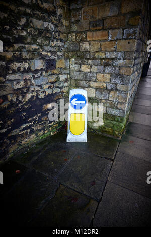 Keep Left Road Traffic Bollard uk Sign Signs Stock Photo - Alamy