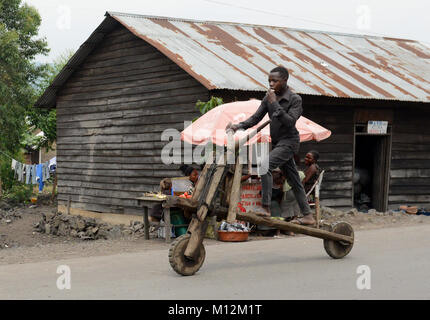 A wooden Chukudu- a traditional Congolese scooter Stock Photo - Alamy