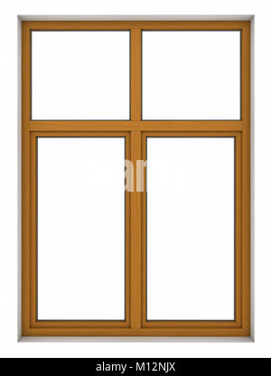 3d render of wooden window frame isolated on white background Stock ...
