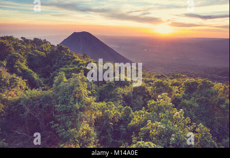 Beautiful volcano in Cerro Verde National Park in El Salvador at sunset ...