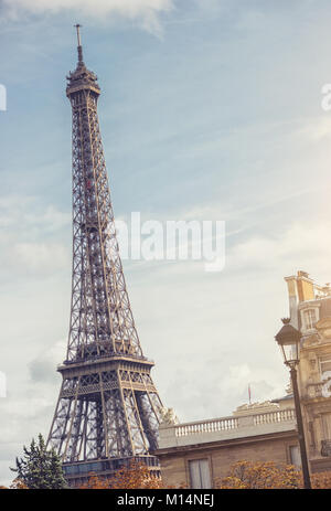 Eiffel Tower and nature in autumn Stock Photo - Alamy