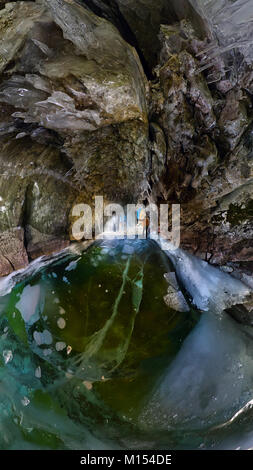 Icicles in cave on Baikal lake Stock Photo - Alamy