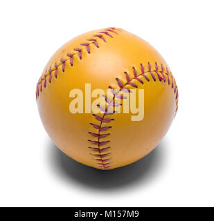 Very old softball isolated on white Stock Photo - Alamy