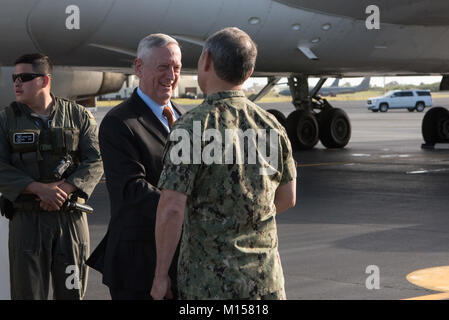 adm. harry harris, jr., commander, u.s. pacific command, is greeted by ...