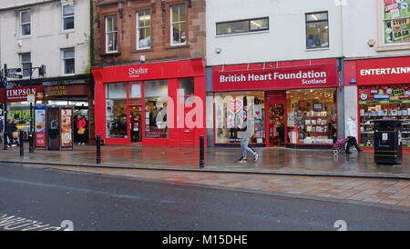 Ayr town centre, Ayrshire Shops getting ready for Christmas Stock Photo ...