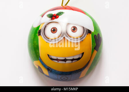 Despicable Me Minion tin tree decoration with cookie isolated on white ...