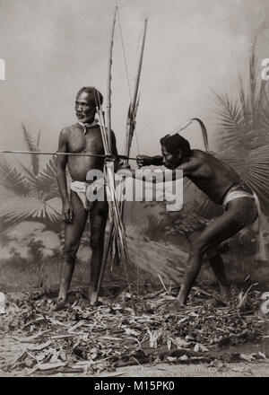 Hunters with bows and arrows, Philippines, c. 1890 Stock Photo - Alamy