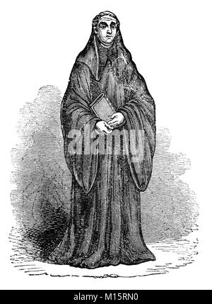 Religious orders in the Middle Ages. From left to right, religious of ...