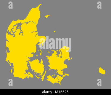 Denmark Map grey Stock Photo - Alamy