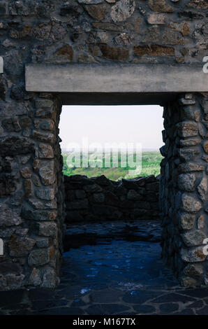old ruined gate image background Stock Photo - Alamy