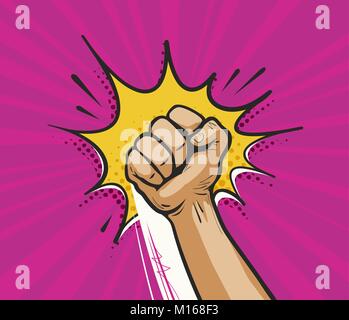 Fist. Pop art retro comic style. Punch, cartoon vector illustration Stock Vector Image & Art - Alamy