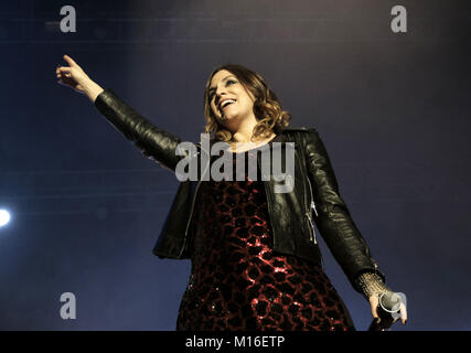 Singer Leire Martínez from La Oreja de Van Gogh during her concert at ...