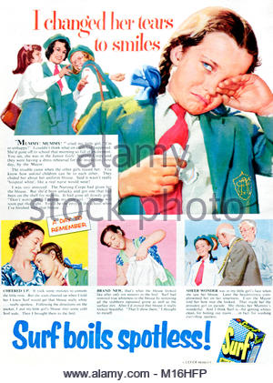 Surf Washing powder vintage advertising 1956 Stock Photo - Alamy