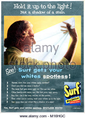 Surf Washing powder vintage advertising 1955 Stock Photo - Alamy