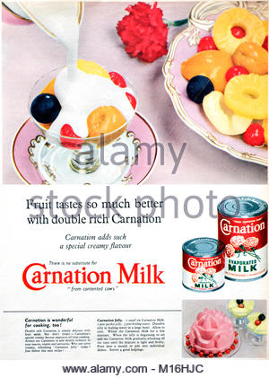 A 1950's magazine advertisement for Carnation Milk and "Stars over ...