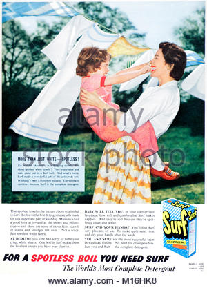 Surf Washing powder vintage advertising 1955 Stock Photo - Alamy