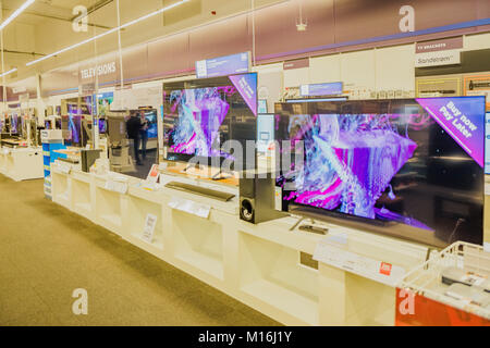 Currys PC world store, interior, selling kitchenware and kettles ...