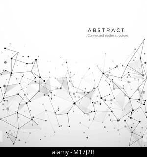 Mesh of data array. Node structure. Molecular mesh texture. Digital futuristic abstract ...