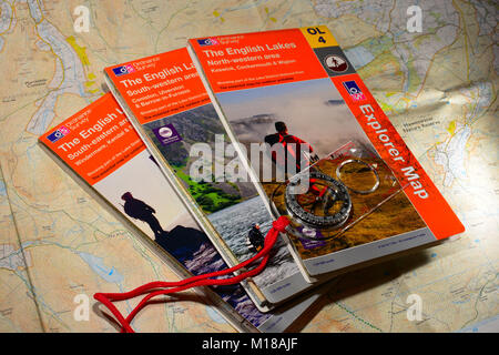 Map reading Compass and Ordinance Survey Map Stock Photo - Alamy