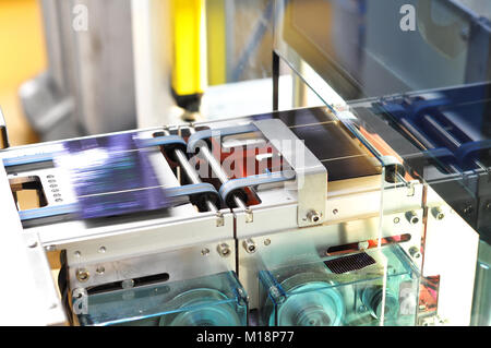 production of solar cells - conveyor belt in production with wafer ...
