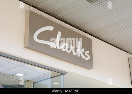 Clarks Shoe Shop Sign Stock Photo - Alamy