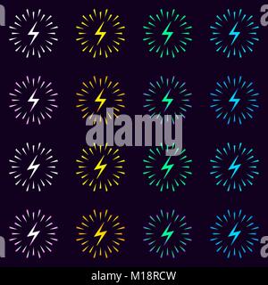 Electrical Sign with Sparks. Vector Illustration of Electric Energy ...