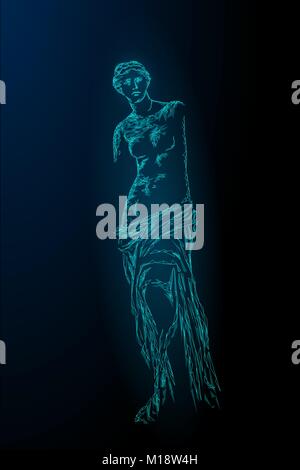 Aphrodite of Milos Venus de Milo ancient Greek statue low poly modern ...