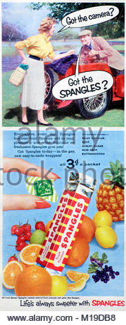 Spangles sweets vintage advertising 1950s Stock Photo - Alamy