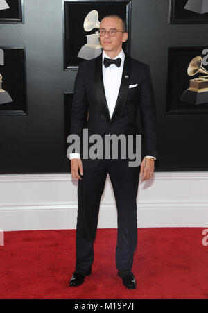 NEW YORK - JANUARY 28: Logic appears on the 60th Annual Grammy Awards ...