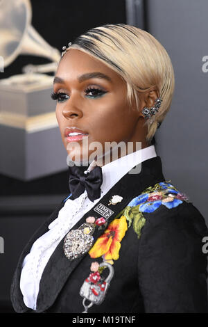 NEW YORK - JANUARY 28: Janelle Monae at the 60th Annual Grammy Awards ...