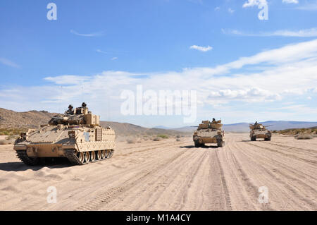 Bradley Fighting Vehicles belonging to the 1st Battalion, 185th Armor ...