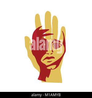 Violation of human rights. Stop symbol. Human rights violation concept ...