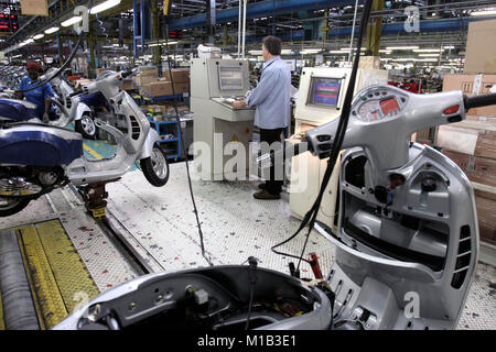 Piaggio Factory, production of motorcycles and scooters, Pontedera ...