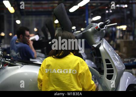 Piaggio Factory, production of motorcycles and scooters, Pontedera ...
