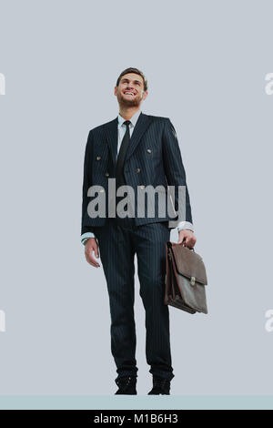 businessman standing on vertex Stock Photo - Alamy