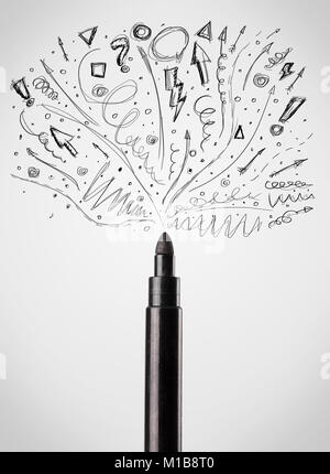 Pen drawing sketchy arrows Stock Photo - Alamy