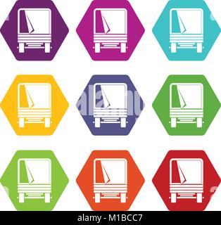 Truck icon set color hexahedron Stock Vector Image & Art - Alamy