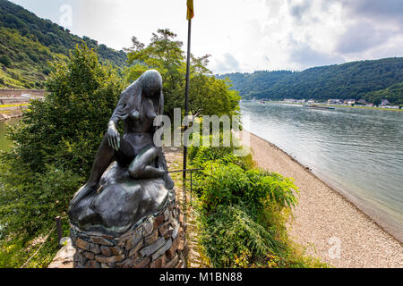 Loreley figure, Rheingau, UNESCO World Heritage Upper Middle Rhine ...