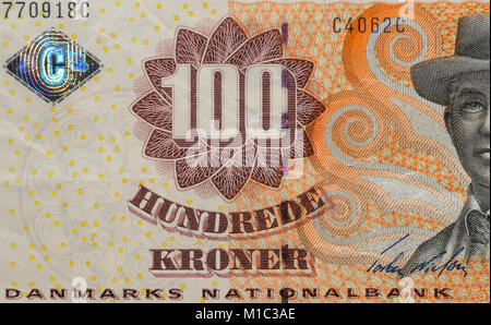 Denmark One hundred 100 Kroner Bank note Stock Photo - Alamy
