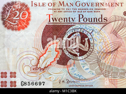Isle of Man Twenty 20 Pounds Bank Note Stock Photo - Alamy