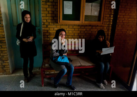 Iranian women students at the Shahid Chamran University in Ahvaz city ...